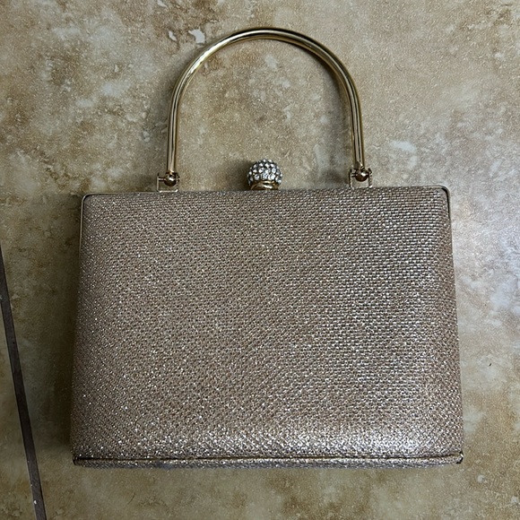 Bags | Gold Glitter Purse | Poshmark